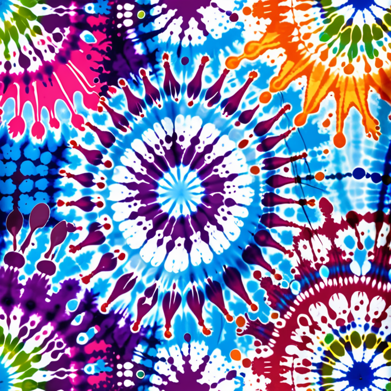 Vibrant Tie-Dye Patterns Creating a Kaleidoscope of Colorful Swirls and ...