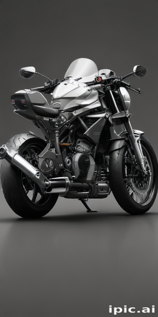 Sleek and Stylish Silver Motorcycle Showcasing Modern Design and ...
