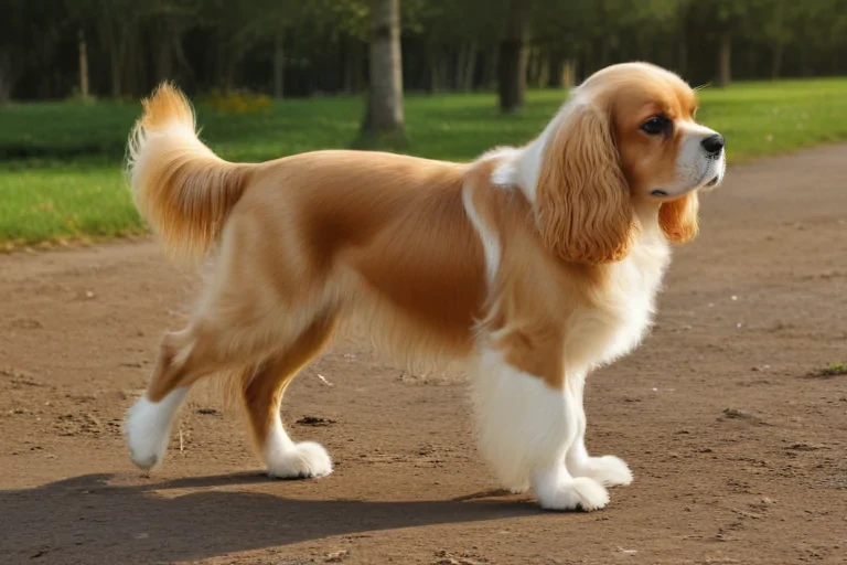 A Playful Cavalier King Charles Spaniel Enjoying a Sunny Day Outdoors