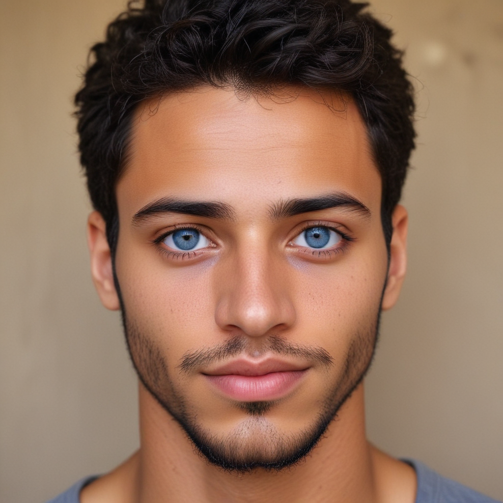 blue eyed mixed nordic arab armenian italian indian ethiopian man