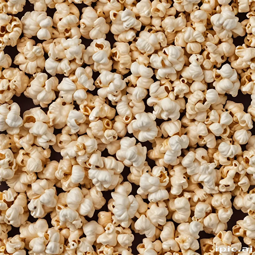 A Close-Up View of a Large Pile of Fluffy Popcorn Kernels.