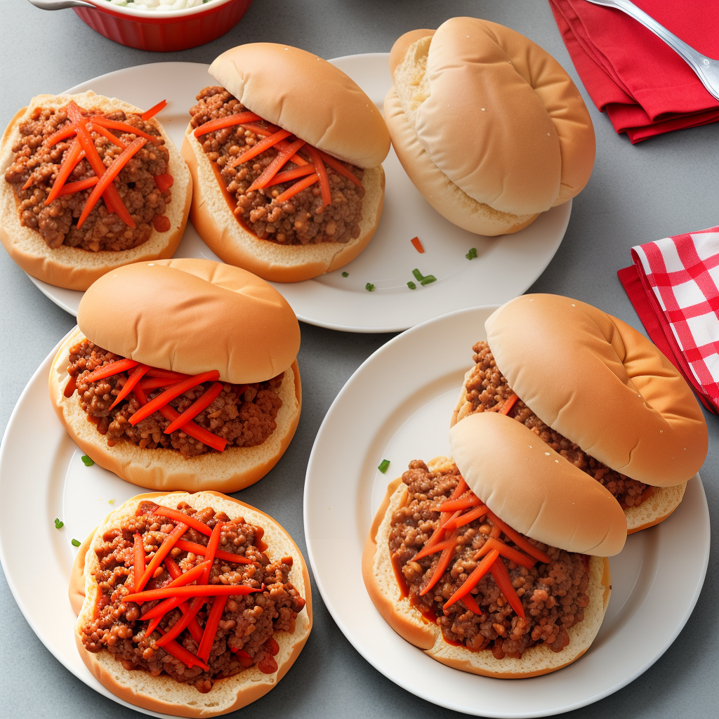 Deliciously Loaded Sloppy Joes Served on Soft Buns with Fresh Toppings.