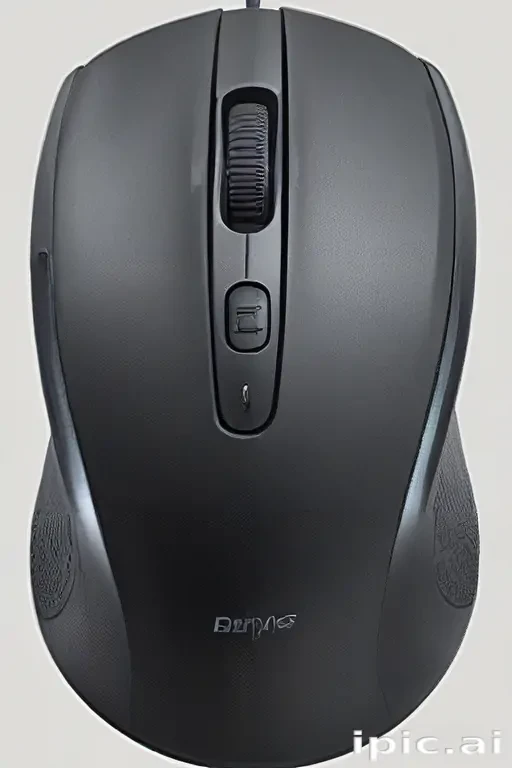 Stylish and Ergonomic Black Computer Mouse with Smooth Scroll Wheel Design