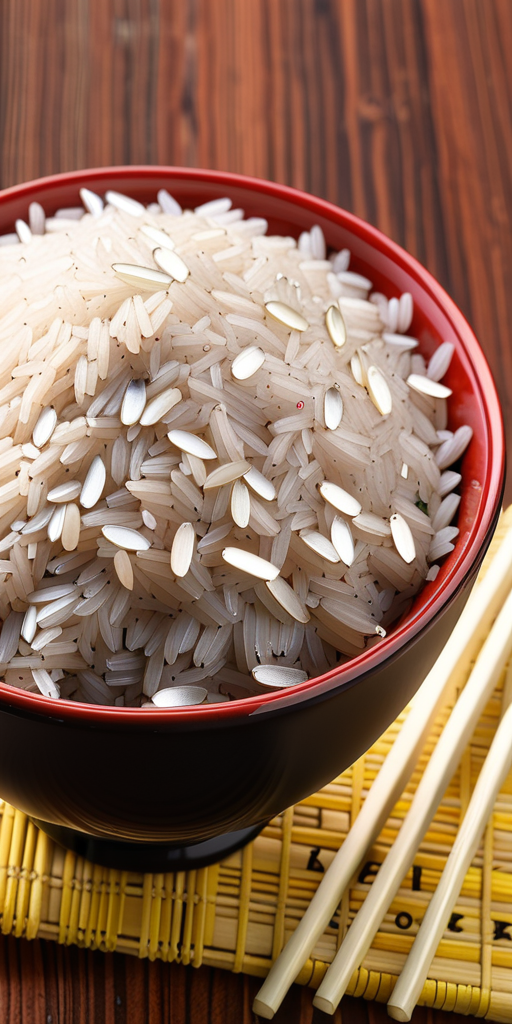 A Delicious Bowl of Freshly Prepared Rice with Perfect Garnishing.