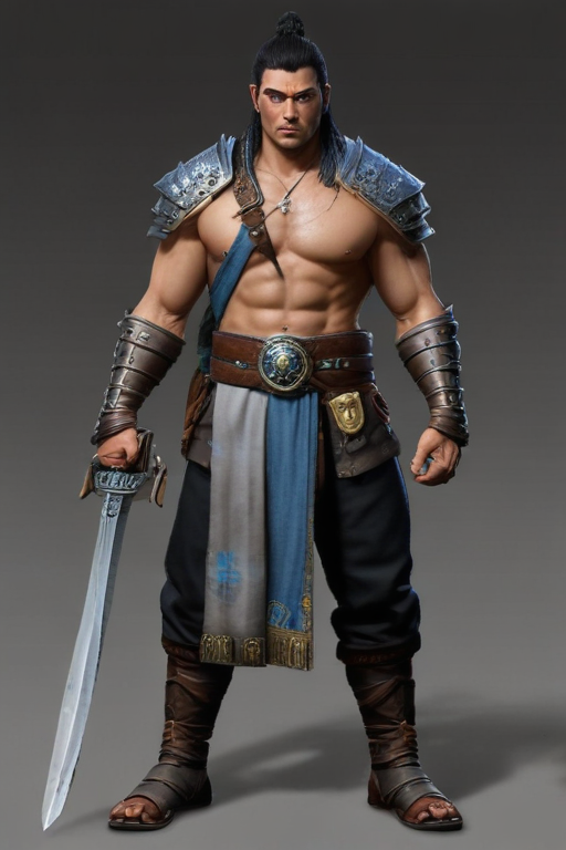 asian sword man warcraft iii character
