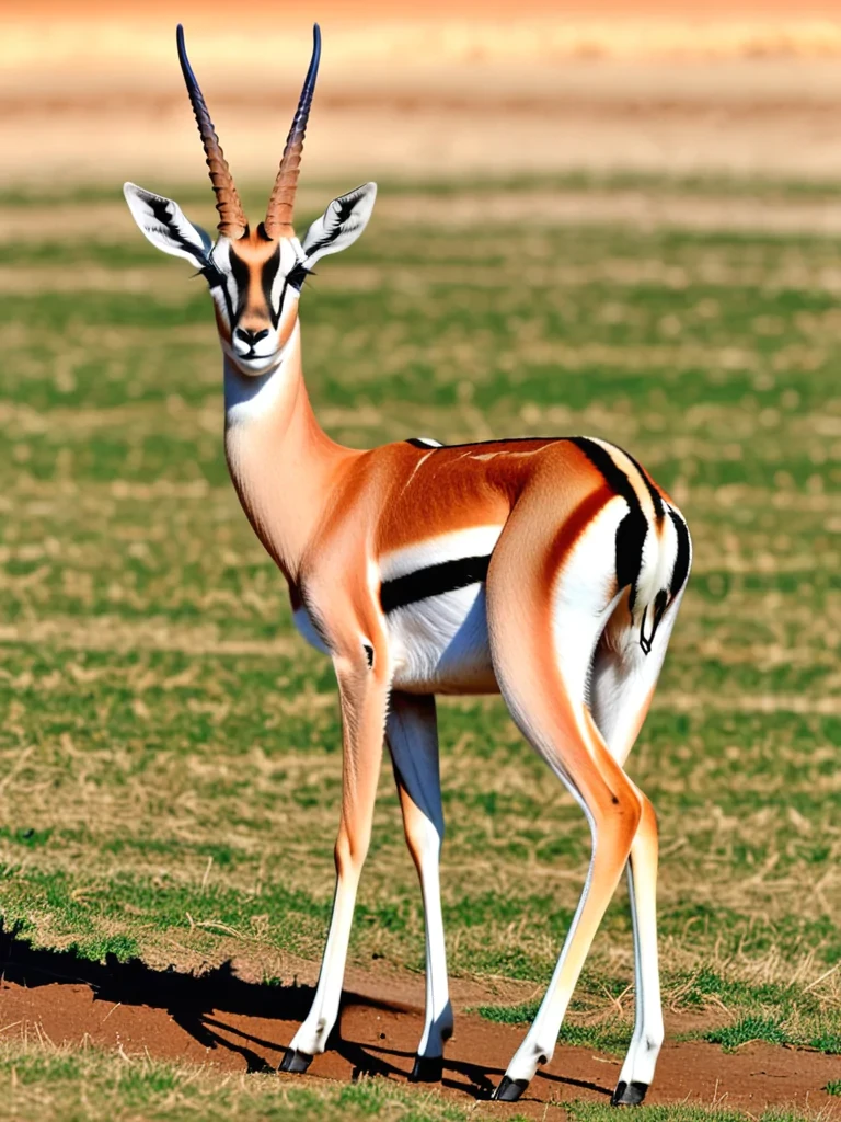A Majestic Springbok Standing Gracefully in a Lush Green Field.