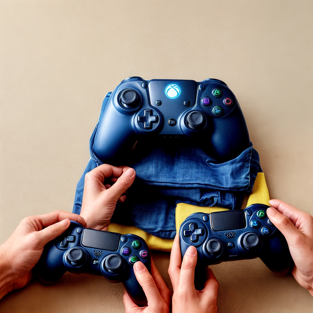 hand holding video game controller