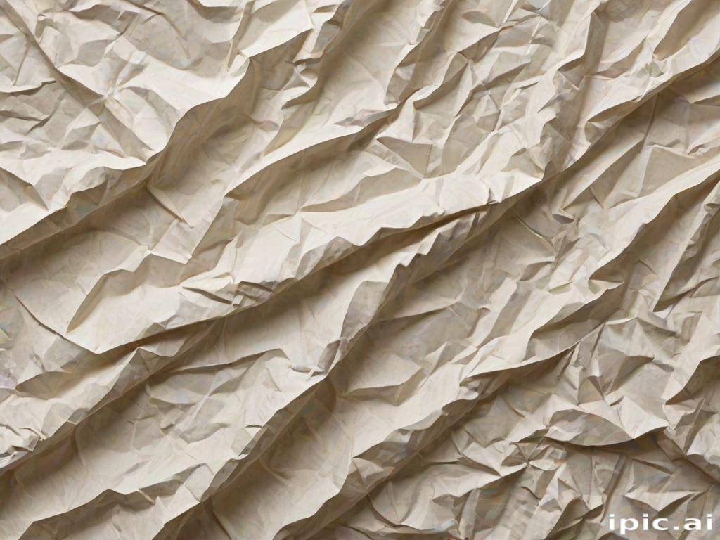 Textured Close-Up of Crumpled Brown Paper Showing Intricate Creases and ...