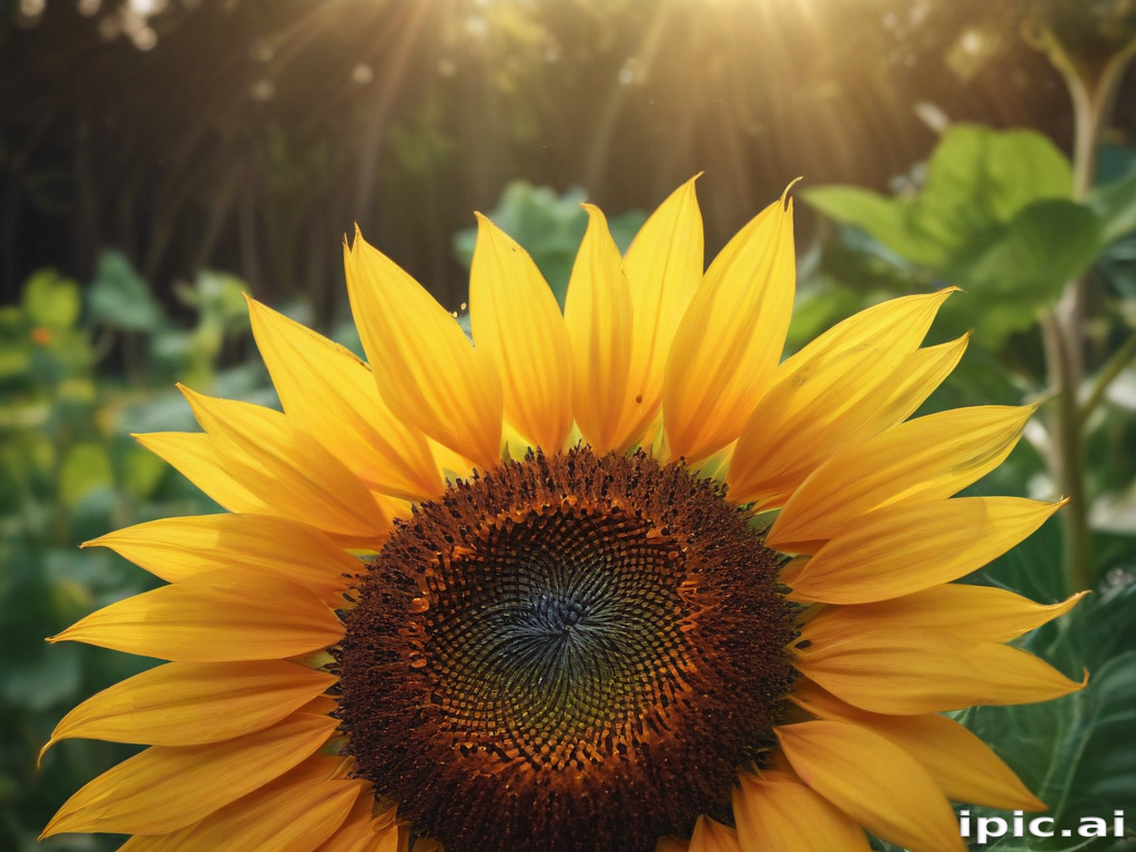 Radiant Sunflower Blooming in a Sunlit Garden of Vibrant Colors