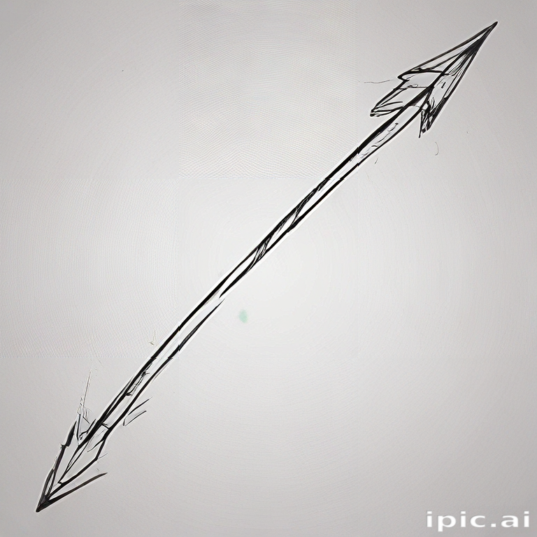 Stylized Illustration of a Long, Sharp Arrow Pointing Towards the Sky