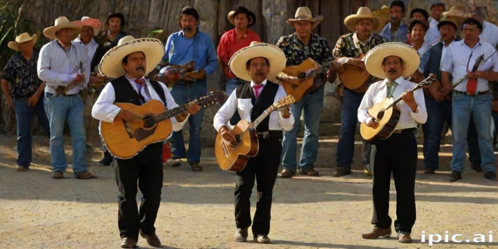 Traditional Mariachi Musicians Performing Joyful Songs in a Cultural ...