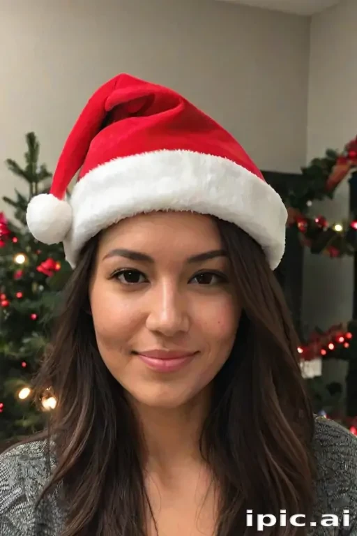 A Joyful Celebration of Christmas Cheer with a Festive Santa Hat.
