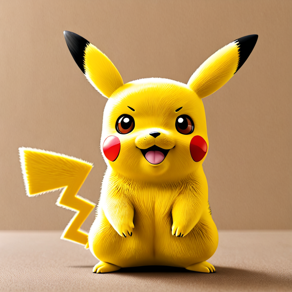 a very cut pikachu, 3D
