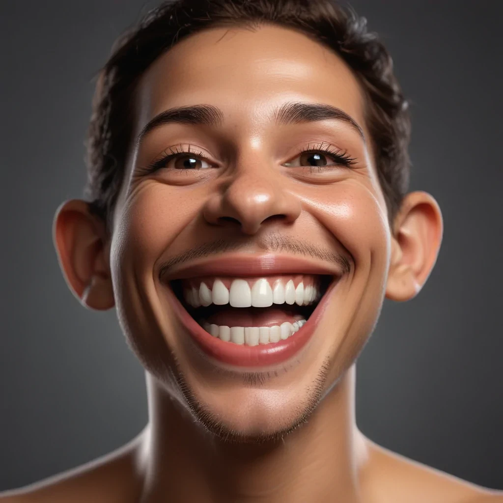 A Joyful Young Man Beaming with a Bright, Infectious Smile.