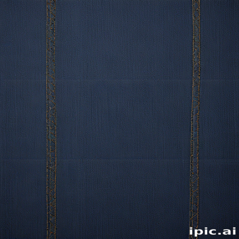 Textured Blue Fabric with Vertical Stitching and Elegant Design Elements