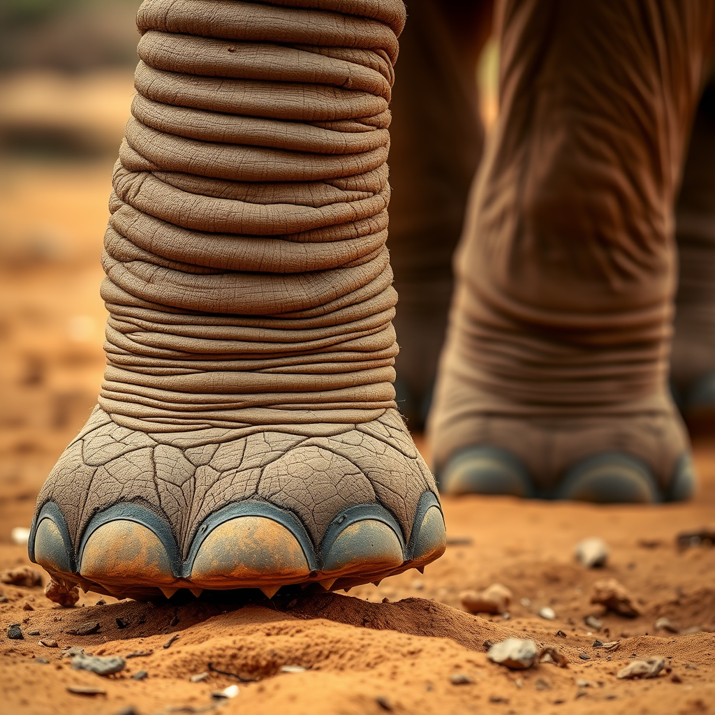 The Majestic Footprints of an Elephant on the Sunlit Earth.