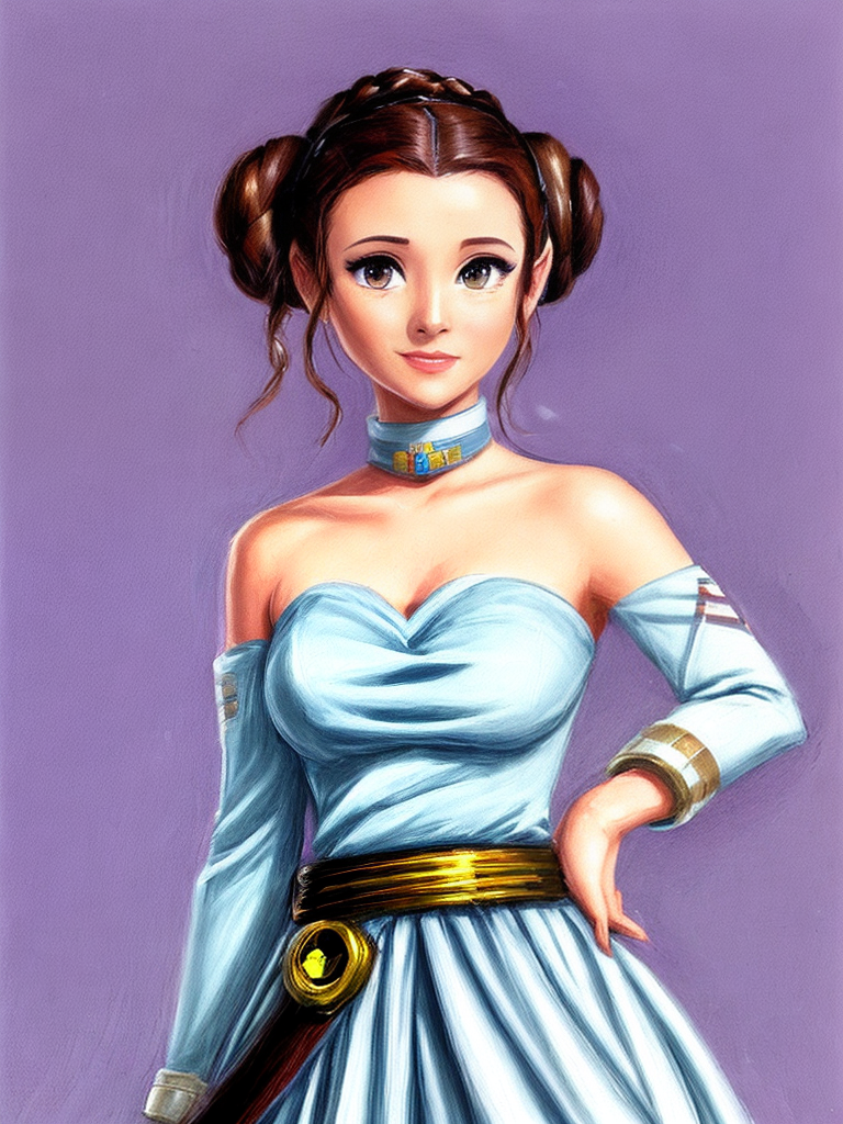 star wars princess leia anime style