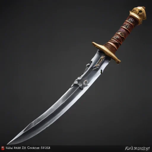 Exquisite Ornate Dagger with Intricate Handle and Gleaming Blade Design