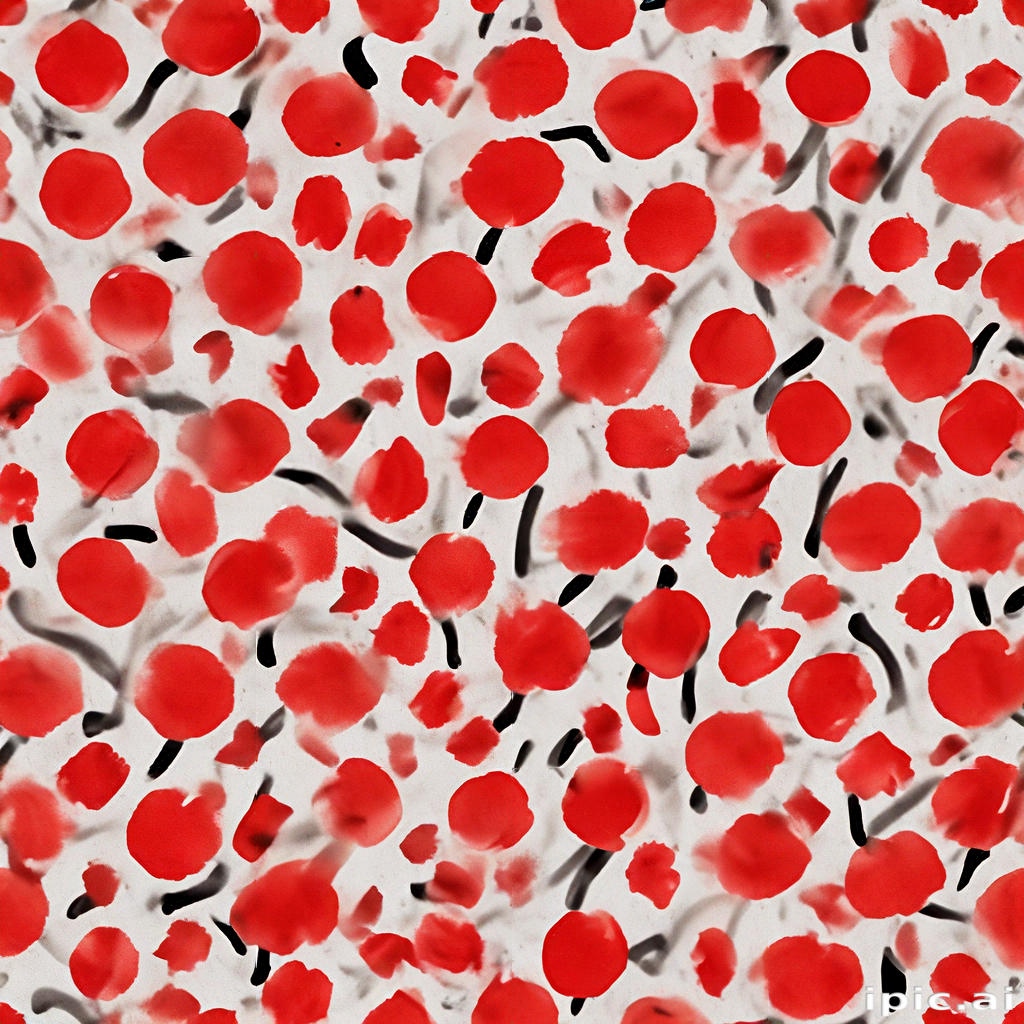 Vibrant Red Dots and Curved Lines Create a Playful Abstract Design