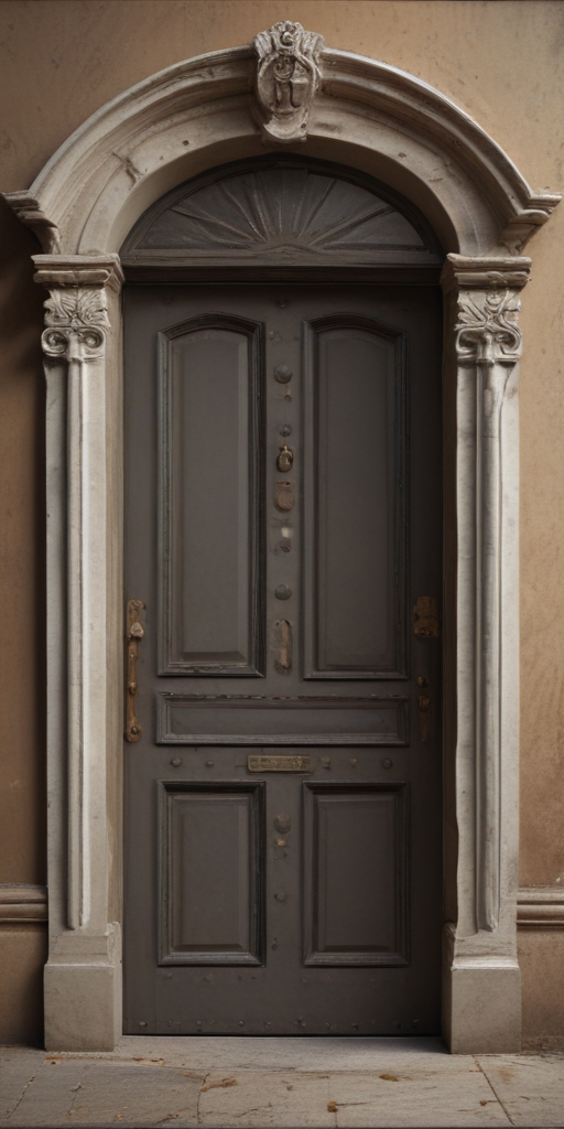 Elegant Vintage Door Framed by Classic Architectural Elements in ...