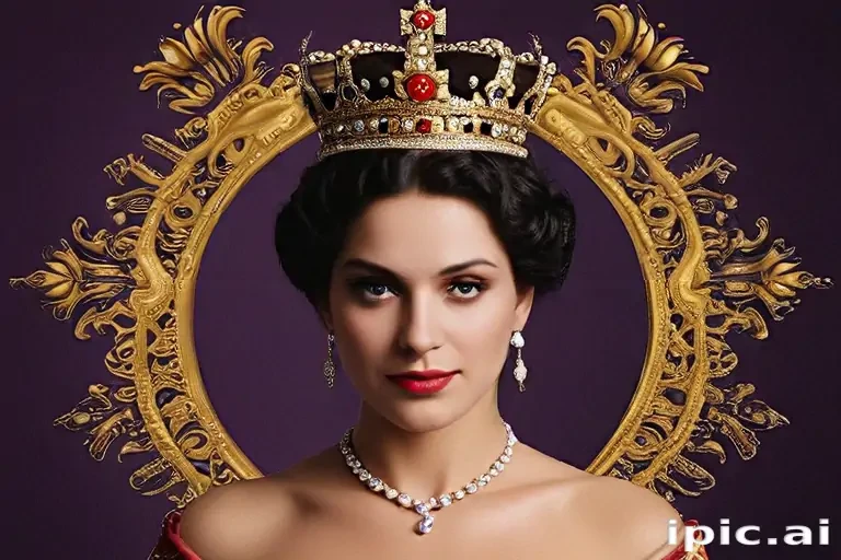 Regal Elegance: A Queen Adorned with a Stunning Crown and Jewelry