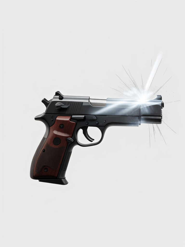 A Close-Up View of a Gun Firing with a Bright Muzzle Flash