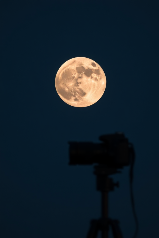 Capture a high-resolution image of a full moon in a clear night sky ...