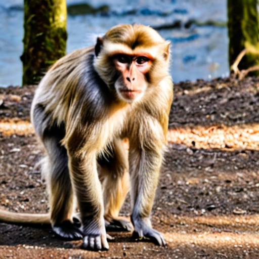a monkey that walks with a swedish blonde man that is short