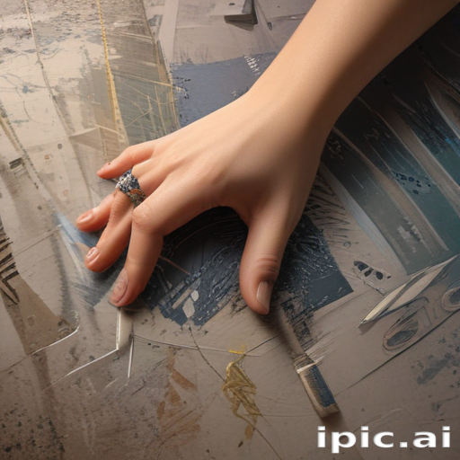 Elegant Hand Gently Touching Abstract Art with Intricate Textures and ...