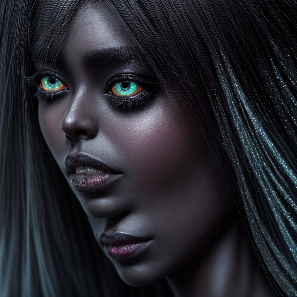 wide angle long shot masterpiece of a beautiful dark fantasy horror ...