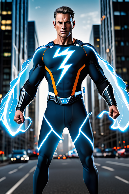 Man with electric powers