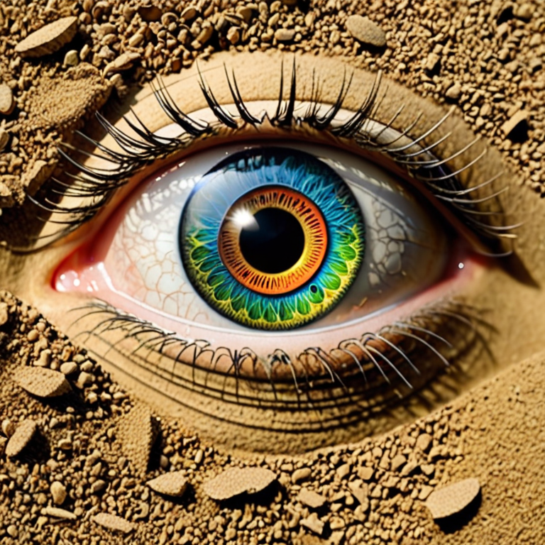 hallucination eye sand surreal art