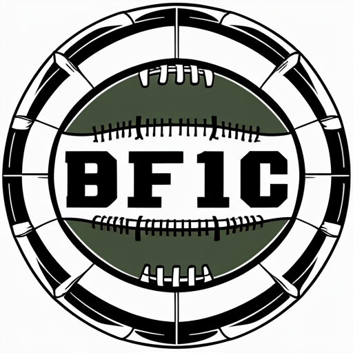 Stylized Football Logo Featuring Bold Letters and Unique Design Elements