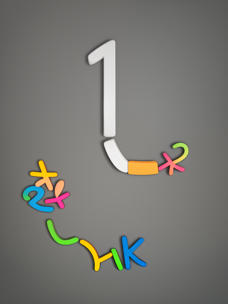 Colorful Playful Numbers and Letters Arranged Creatively on a Gray ...