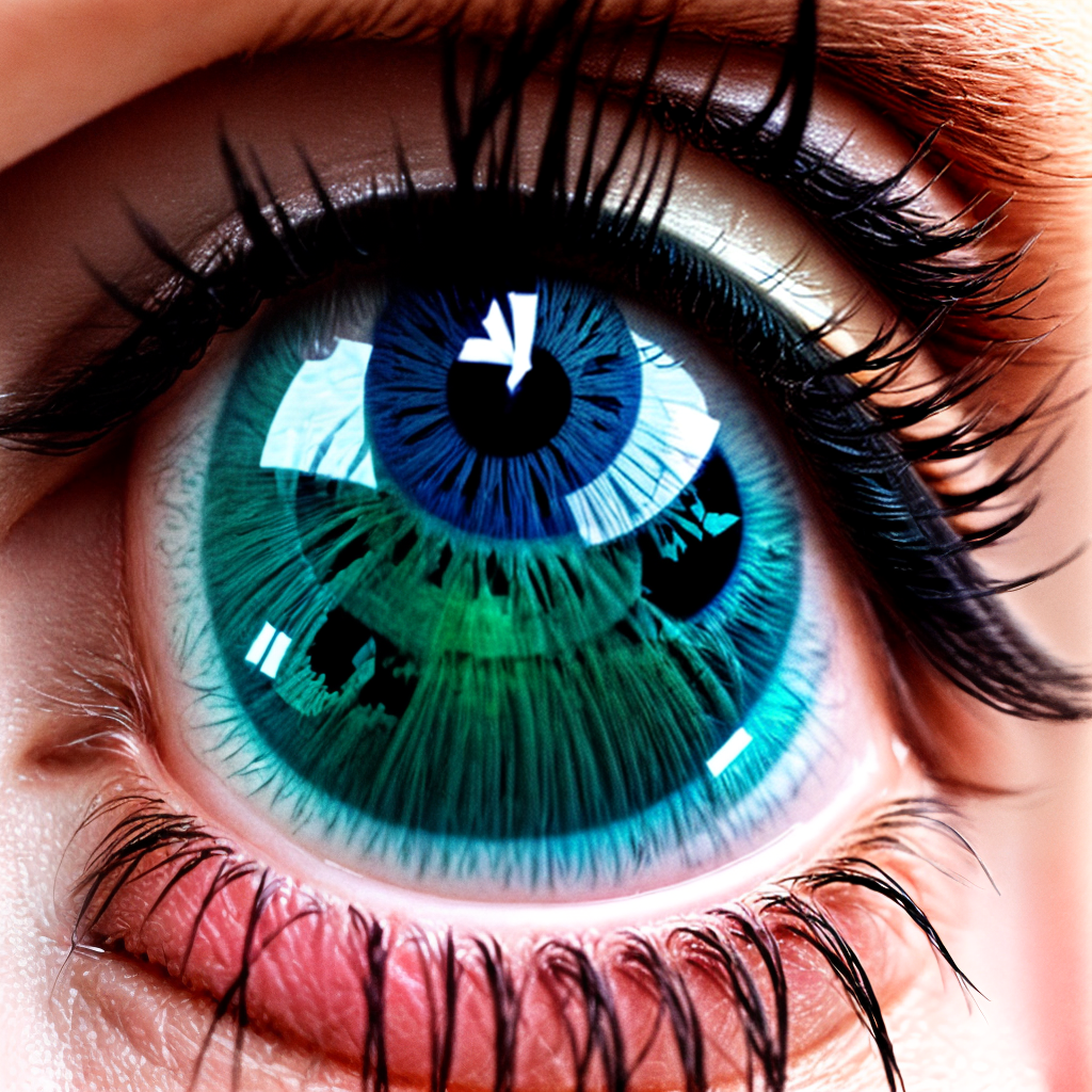 high quality eye closeup in triangle
