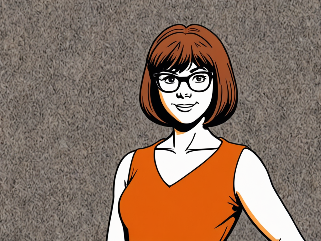 Velma Dinkley fron cartoon Scooby-Doo line art