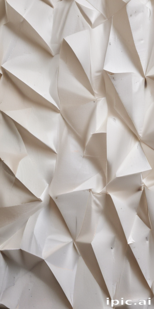 Intricate Textured Surface of Crumpled White Paper with Dimensional Creases