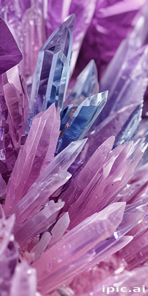 Stunning Close-Up of Vibrant Purple and Blue Crystals Sparkling in Light