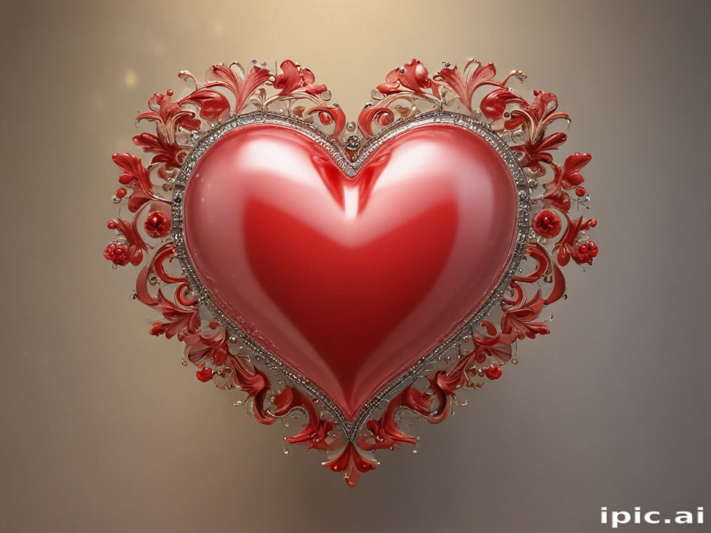 Exquisite Decorative Heart Design Embellished with Intricate Floral ...