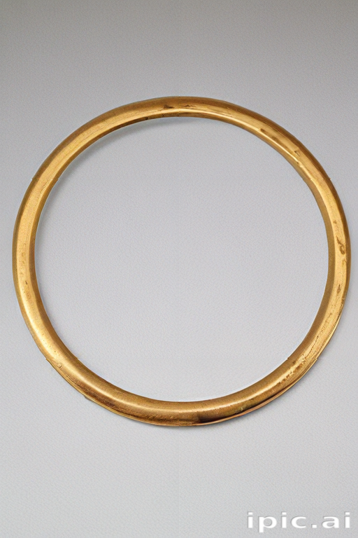 An Elegant Golden Circular Ring Displayed Against a Minimalist Background