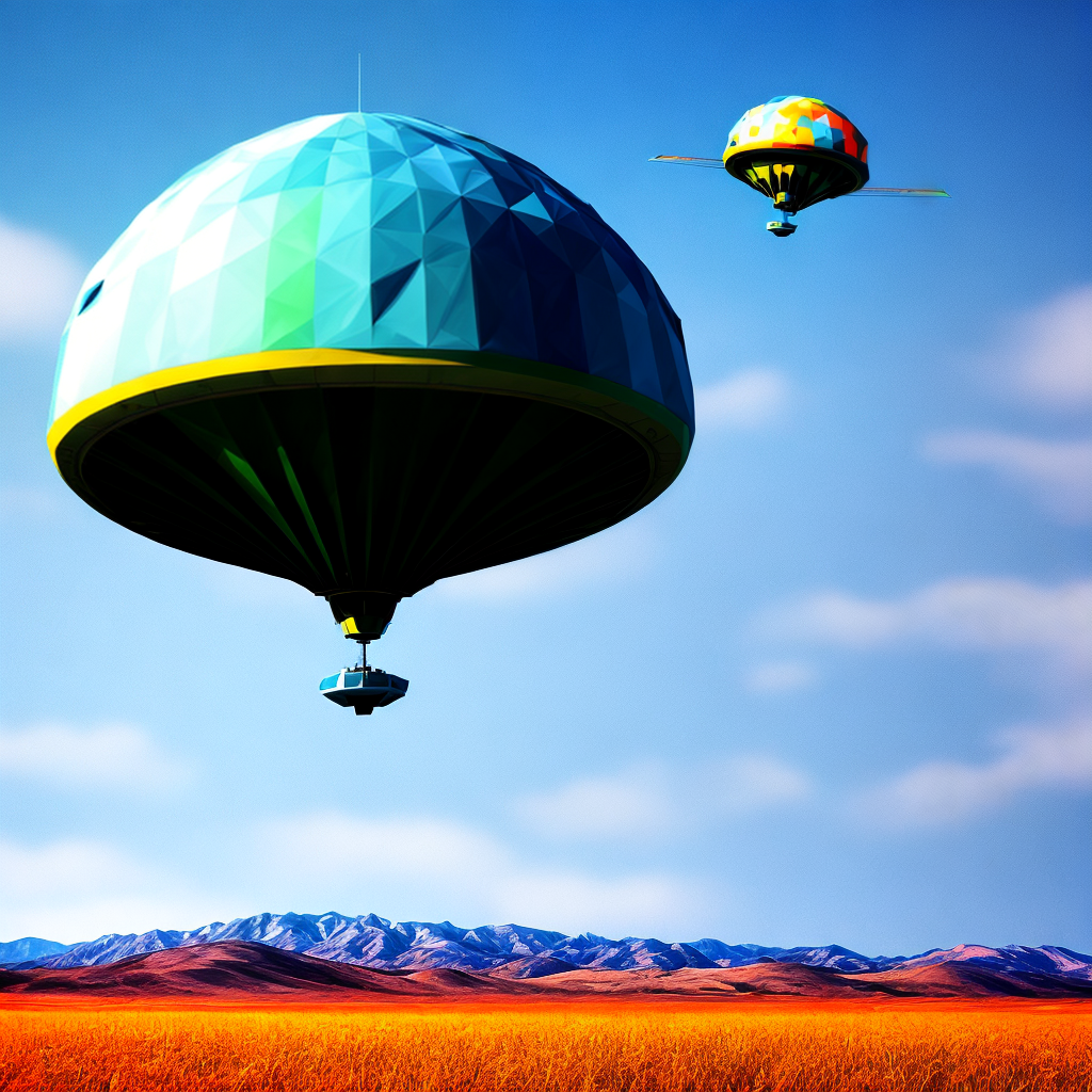 Most beautiful joyful Nice Cute UFO, Low Poly art