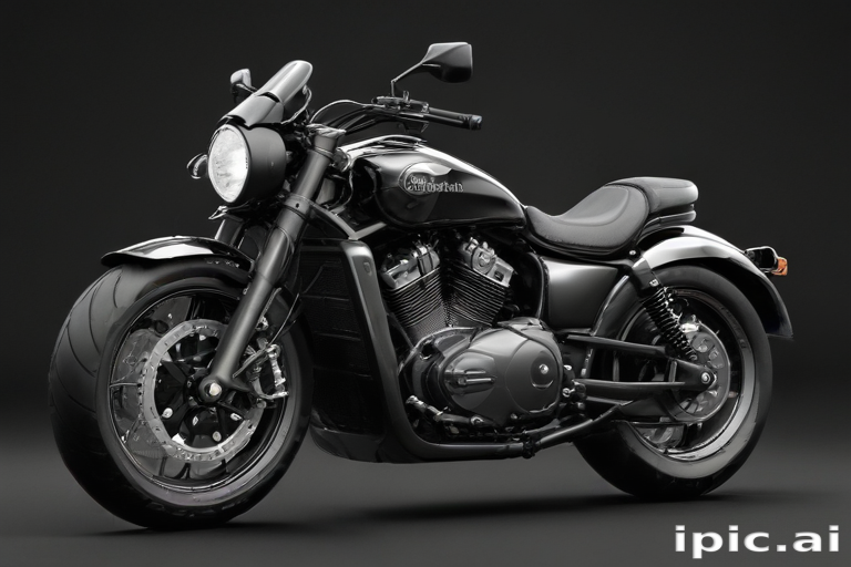 Sleek Black Motorcycle with Modern Design and Powerful Engine Features.