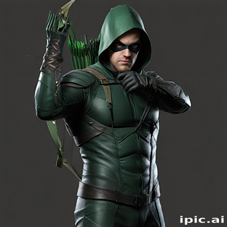 Heroic Archer Ready for Action in a Dark Green Costume