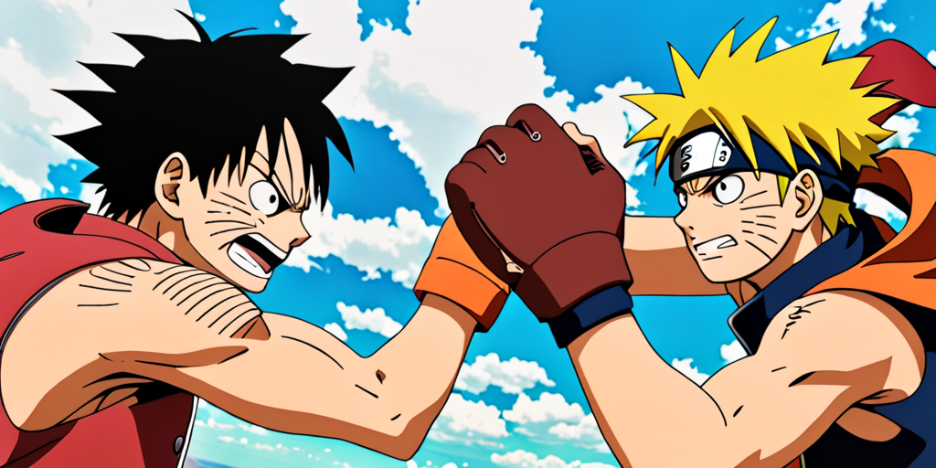 LUFFY PUNCHING NARUTO