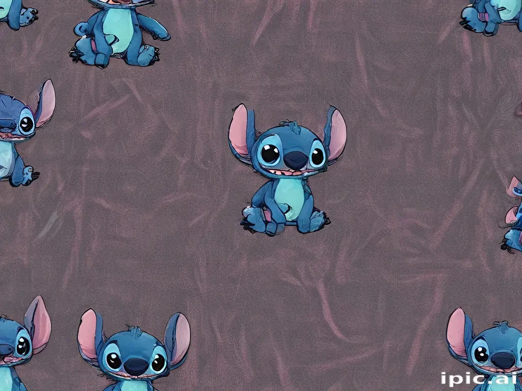 Adorable Cartoon Character Stitch Repeatedly Featured on Fun Background ...