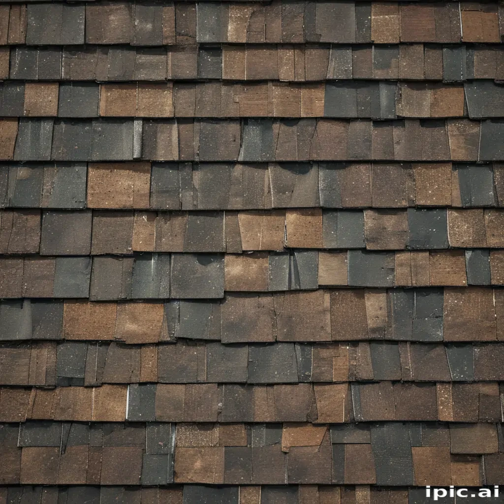 Close-Up View of a Rustic Wooden Roof with Overlapping Shingles