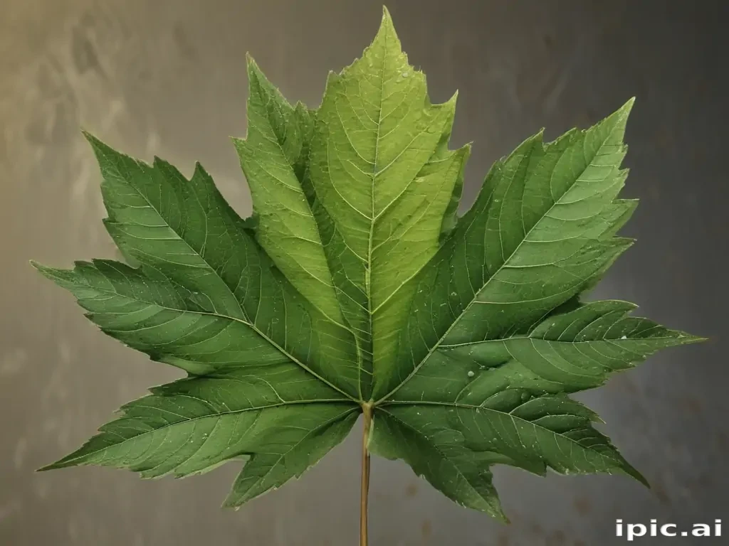 Beautiful Close-Up of a Large Green Leaf Against a Soft Background