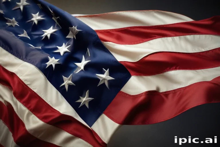 Stars and Stripes: The Iconic American Flag Waving Proudly in the Wind