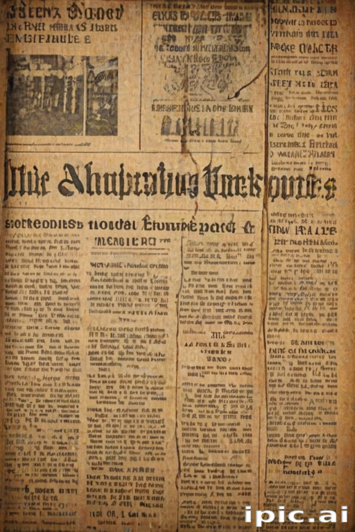 Historic Newspaper Front Page Featuring Important Local and National ...