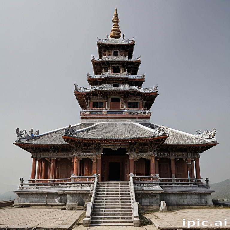 Stunning Multi-Tiered Temple with Intricate Architecture and Serene ...